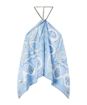 Emilio Pucci Printed Scarf Halterneck Top