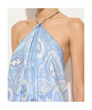 Emilio Pucci Printed Scarf Halterneck Top