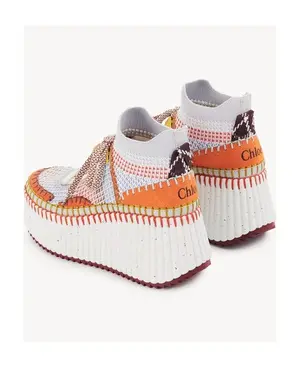 Chloé Nama Lace-up Wedge Sneakers