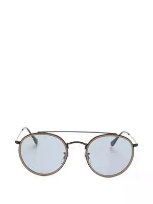 Ray-ban Double-bridge Round-frame Sunglasses - Black