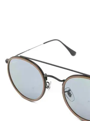 Ray-ban Double-bridge Round-frame Sunglasses - Black