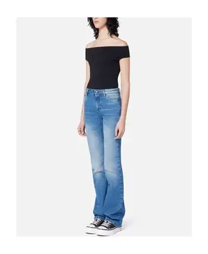 AMI Paris Off-shoulder Ribbed Knit Bodysuit