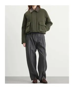Auralee Long-sleeved Jacket With Detachable Leather Collar
