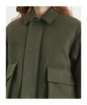 Auralee Long-sleeved Jacket With Detachable Leather Collar