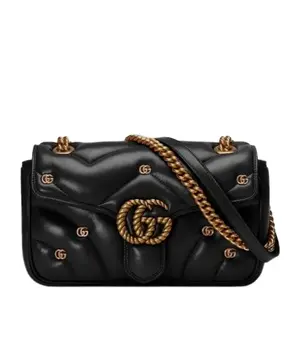 Gucci Gg Marmont Logo Plaque Small Shoulder Bag