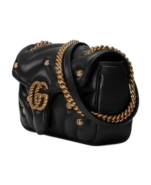 Gucci Gg Marmont Logo Plaque Small Shoulder Bag