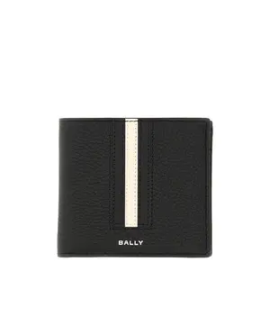 Bally Ribbon Logo Detailed Bi-fold Wallet - Black