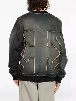 Off-White Arrows Patch Frayed Sweater