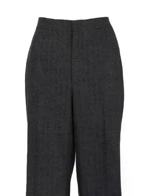Tagliatore Charcoal Herringbone Pressed Crease Wide Leg Trousers