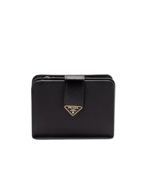 Prada Triangle-logo Bi-fold Wallet - Black