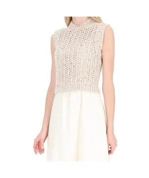 Peserico Layered Chunky-knitted Long Dress