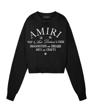 Amiri Round Neck Logo Patterned Sweater