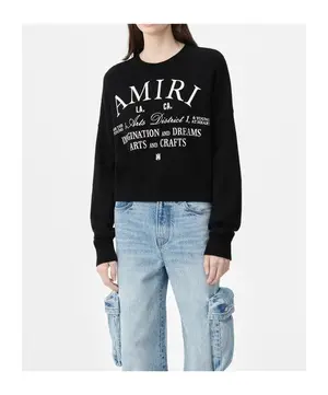 Amiri Round Neck Logo Patterned Sweater