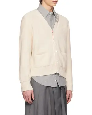 Thom Browne V-neck Cardigan With Striped Details