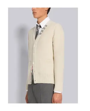 Thom Browne V-neck Cardigan With Striped Details