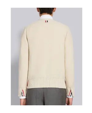 Thom Browne V-neck Cardigan With Striped Details