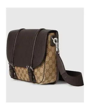 Gucci Monogrammed Crossbody Bag With Buckle Detail