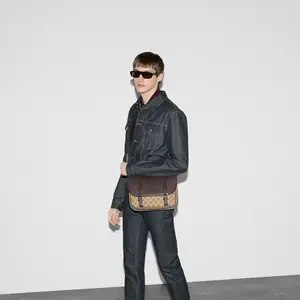 Gucci Monogrammed Crossbody Bag With Buckle Detail