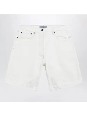 Prada Denim Bermuda Shorts - White