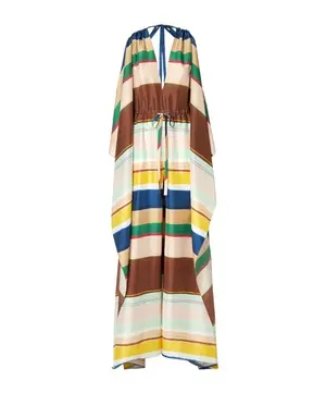 Fendi Striped Silk Habotai Sleeveless Jumpsuit - Multicolour