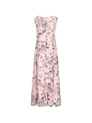 Max Mara Floral-print Cap-sleeve Maxi Dress