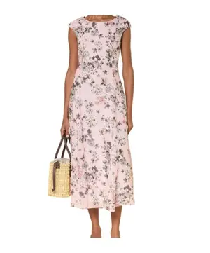 Max Mara Floral-print Cap-sleeve Maxi Dress