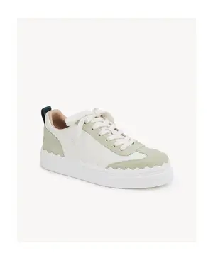 Chloé Low Top Lace-up Sneakers With Scalloped Detailing