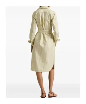 Polo Ralph Lauren Striped Belted Shirt Dress - Yellow