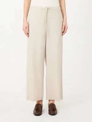 Max Mara S" Argenta Cropped Drawstring Pants - Beige