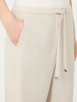 Max Mara S" Argenta Cropped Drawstring Pants - Beige