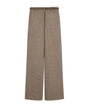 Max Mara Checked Belted Tailored Trousers