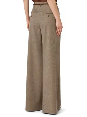 Max Mara Checked Belted Tailored Trousers