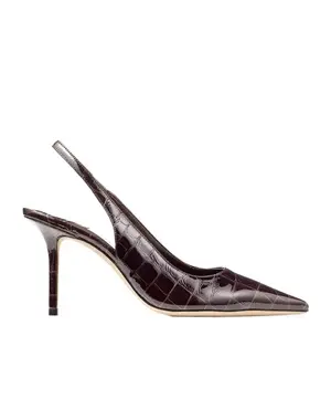 JIMMY CHOO Love Croc-effect Slingback Pumps - Black