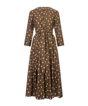 Max Mara Polka Dot Belted Dress