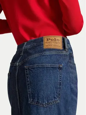 Polo Ralph Lauren Denim Maxi Skirt With Front Slit