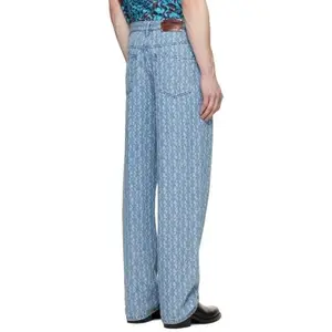 Dries Van Noten Belt Loop Jeans With Patterned Decorations