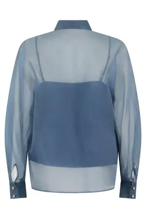 Max Mara Embroidered Sheer Blouse