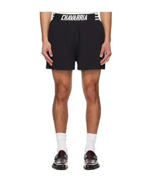 WILLY CHAVARRIA X Adidas Originals House Stripe Elasticated Waist Shorts - Black