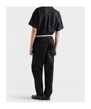 Prada Elasticated Waistband Trousers With Zippered Placket - Black