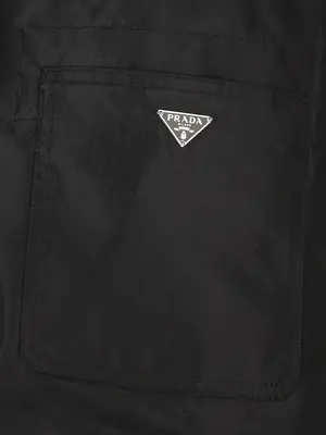 Prada Elasticated Waistband Trousers With Zippered Placket - Black