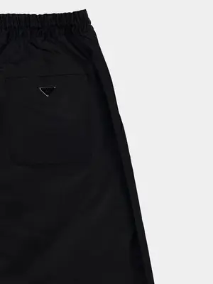Prada Elasticated Waistband Trousers With Zippered Placket - Black