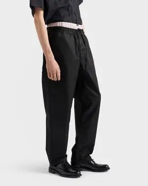 Prada Elasticated Waistband Trousers With Zippered Placket - Black