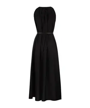 Max Mara Sleeveless Halterneck Maxi Dress With Belt