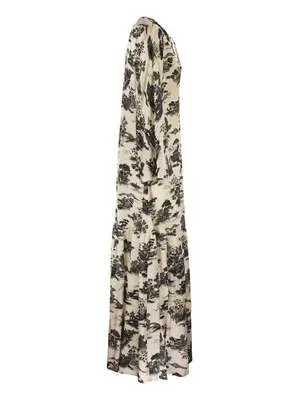Max Mara Printed Maxi Dress - Nude