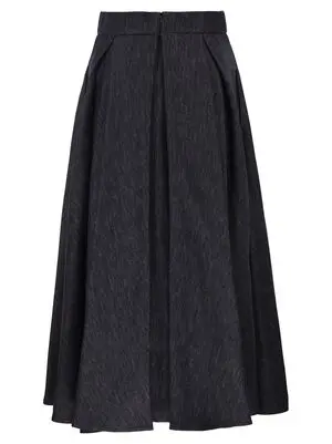 Max Mara Pleated Midi Skirt - Black