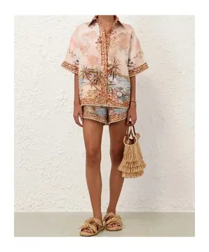 Zimmermann Mahon Relaxed Shorts - Nude