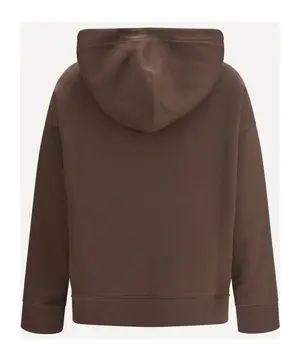 Max Mara Logo Embroidered Drawstring Hoodie - Chocolate-colored