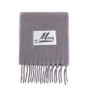 Marni Fringed Scarf - Gray