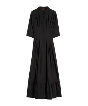 Max Mara Cera Pleated Shirt Dress - Black