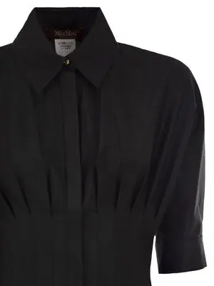 Max Mara Cera Pleated Shirt Dress - Black